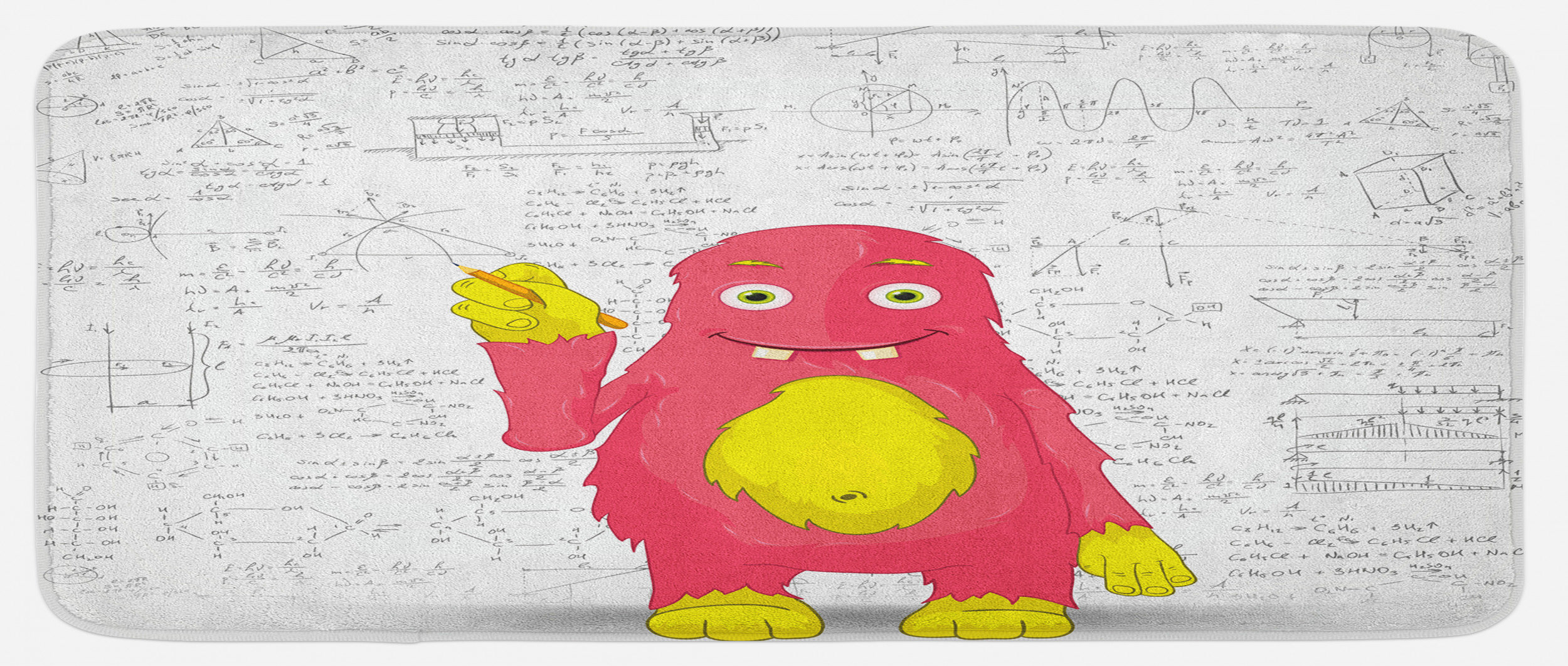 East Urban Home Funny Smart Monster Doing Math On Wall Science Nerds ...