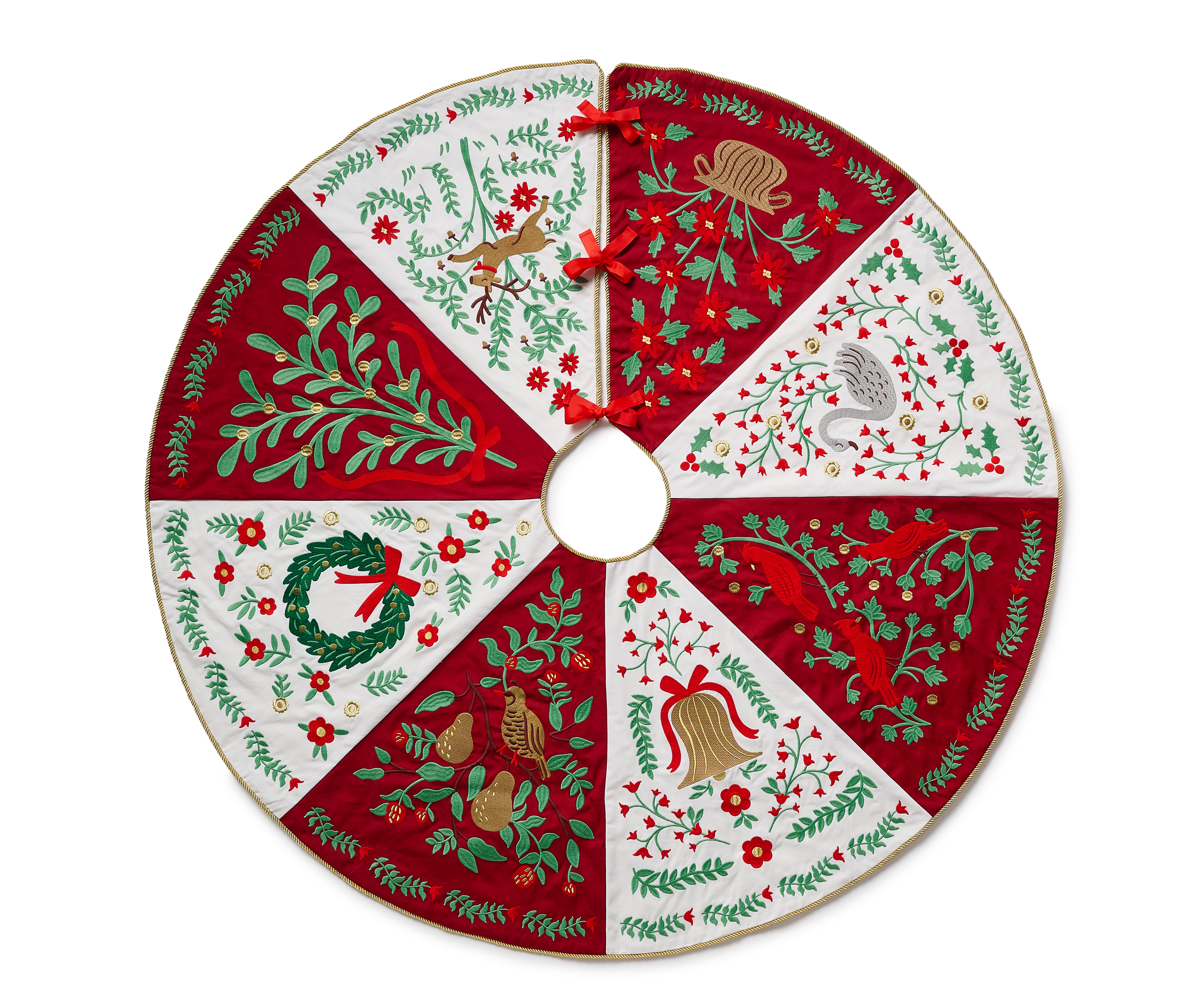 Rifle Paper Co. Christmastide Embroidered Tree Skirt | Wayfair
