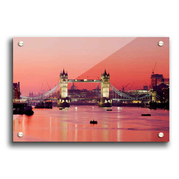 East Urban Home London Bridge Pink Nights - No Frame Art Prints on ...