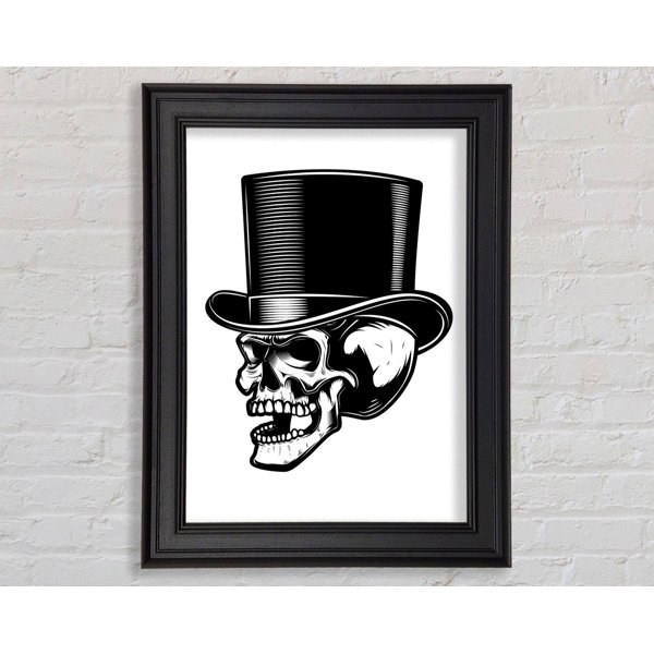Happy Larry Top Hat Skull Framed Print | Wayfair.co.uk