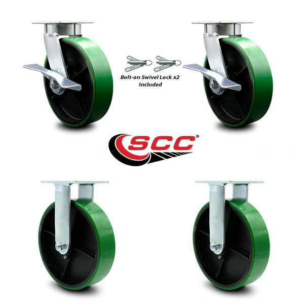 Service Caster 4 Piece Kingpinless Poly on Steel Caster Set | Wayfair