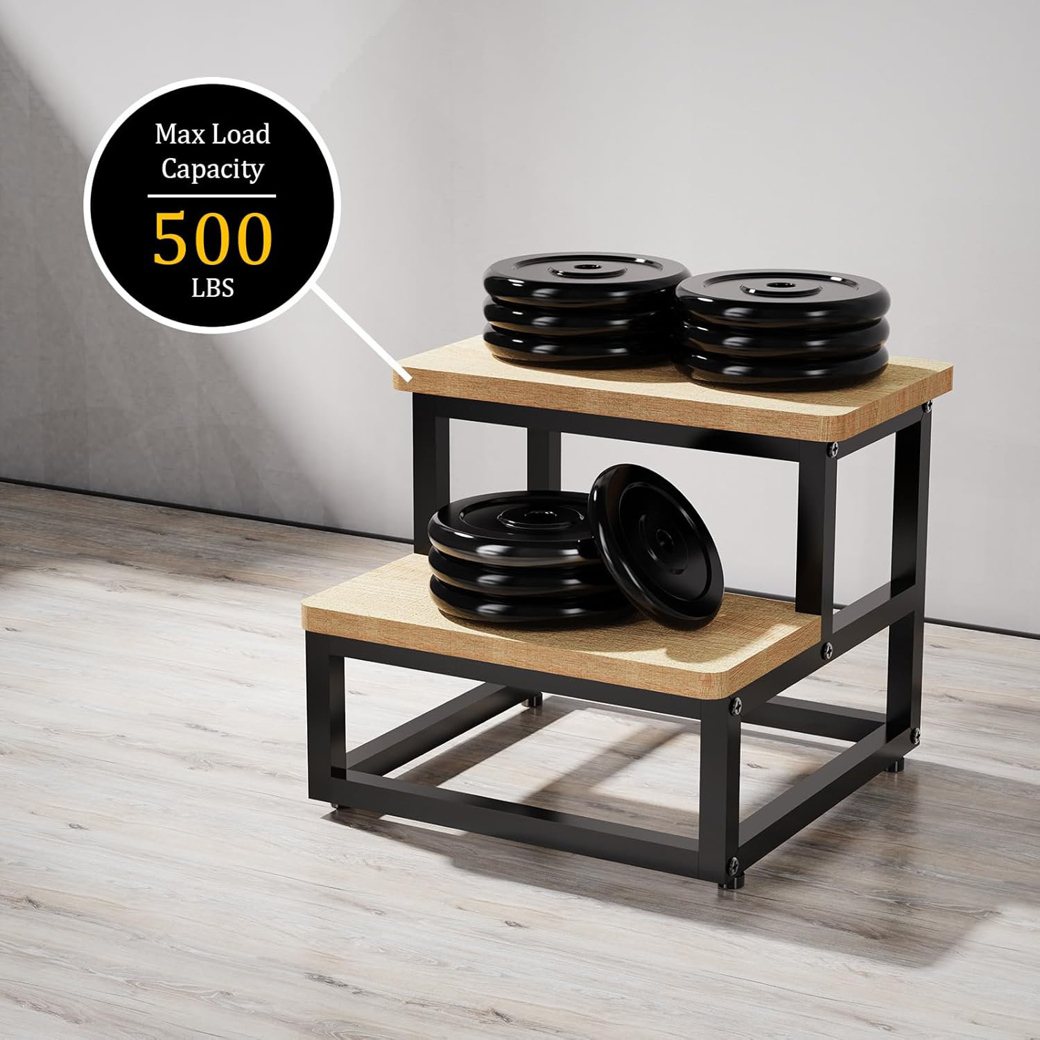 CHUANGWENYI Heavy Duty Stepping Stools Wooden Bed Step Stools For High ...