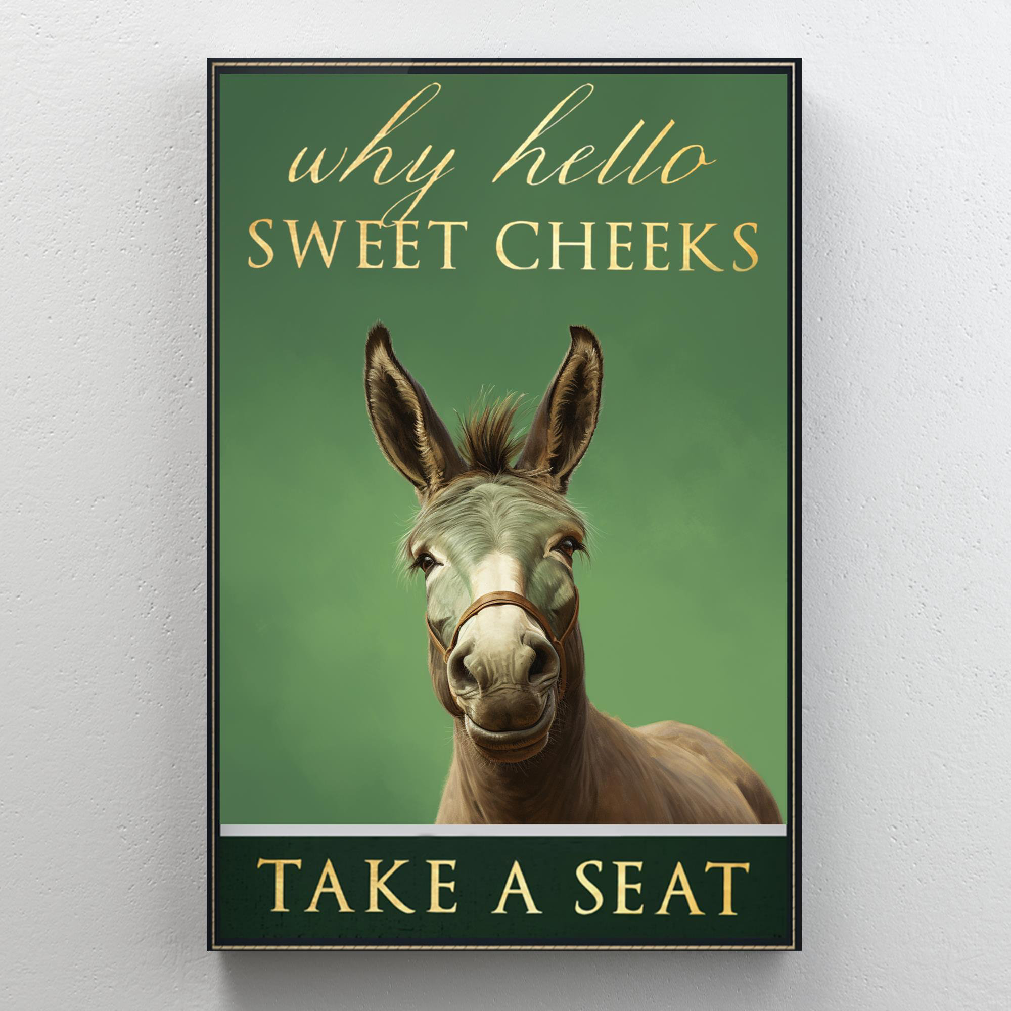 Trinx Donkey Why Hello Sweet Cheeks 1 On Canvas Graphic Art | Wayfair