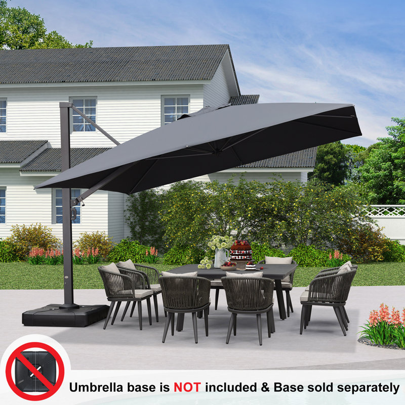 Arlmont & Co. Najai 12' Square Cantilever Umbrella, Without Base | Wayfair