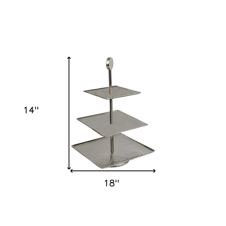 Latitude Run® Hammered Square Shaped Three Tier Stand | Wayfair