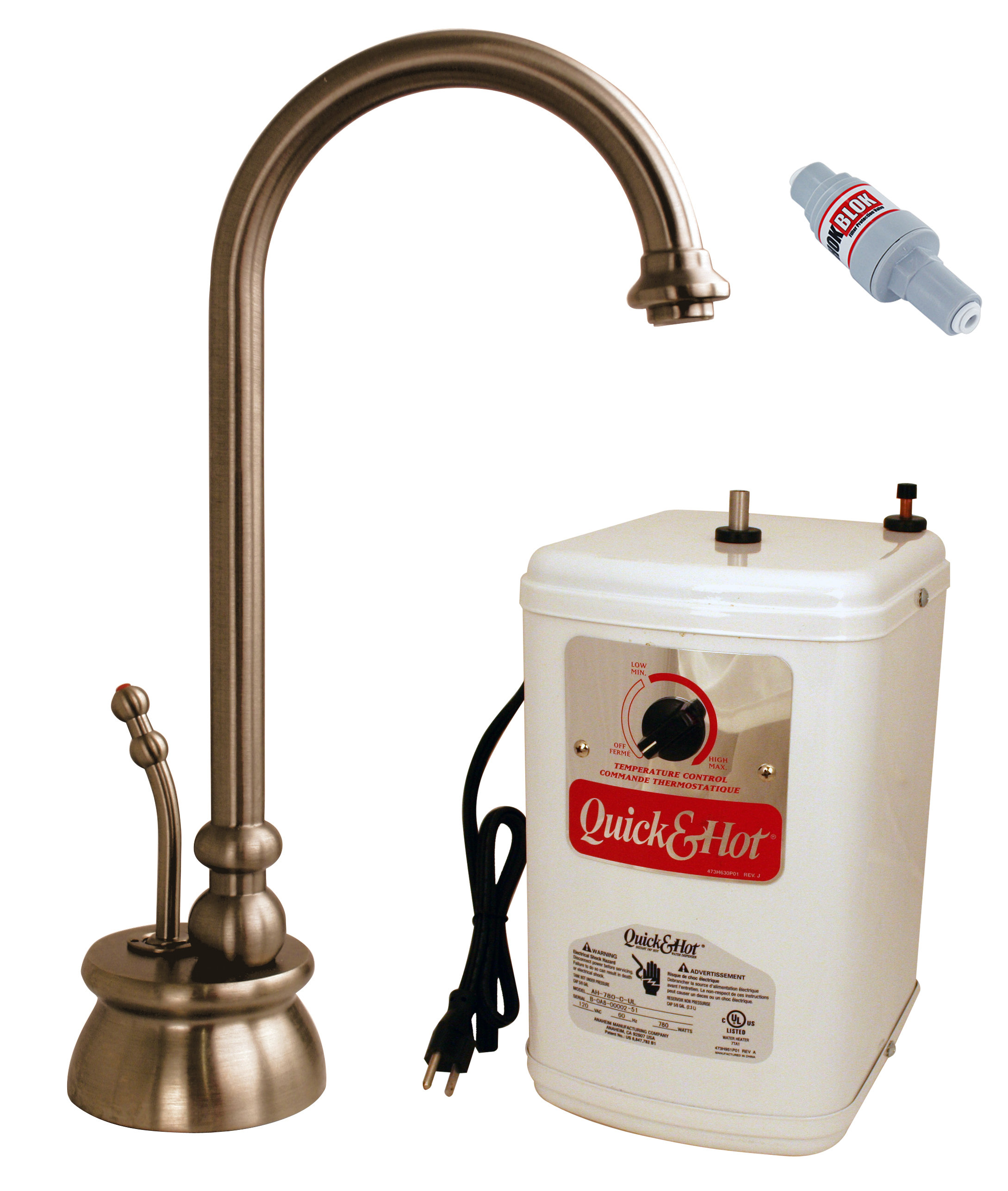 Westbrass 10" Calorah 1-Handle Hot Water Dispenser Faucet with Instant ...