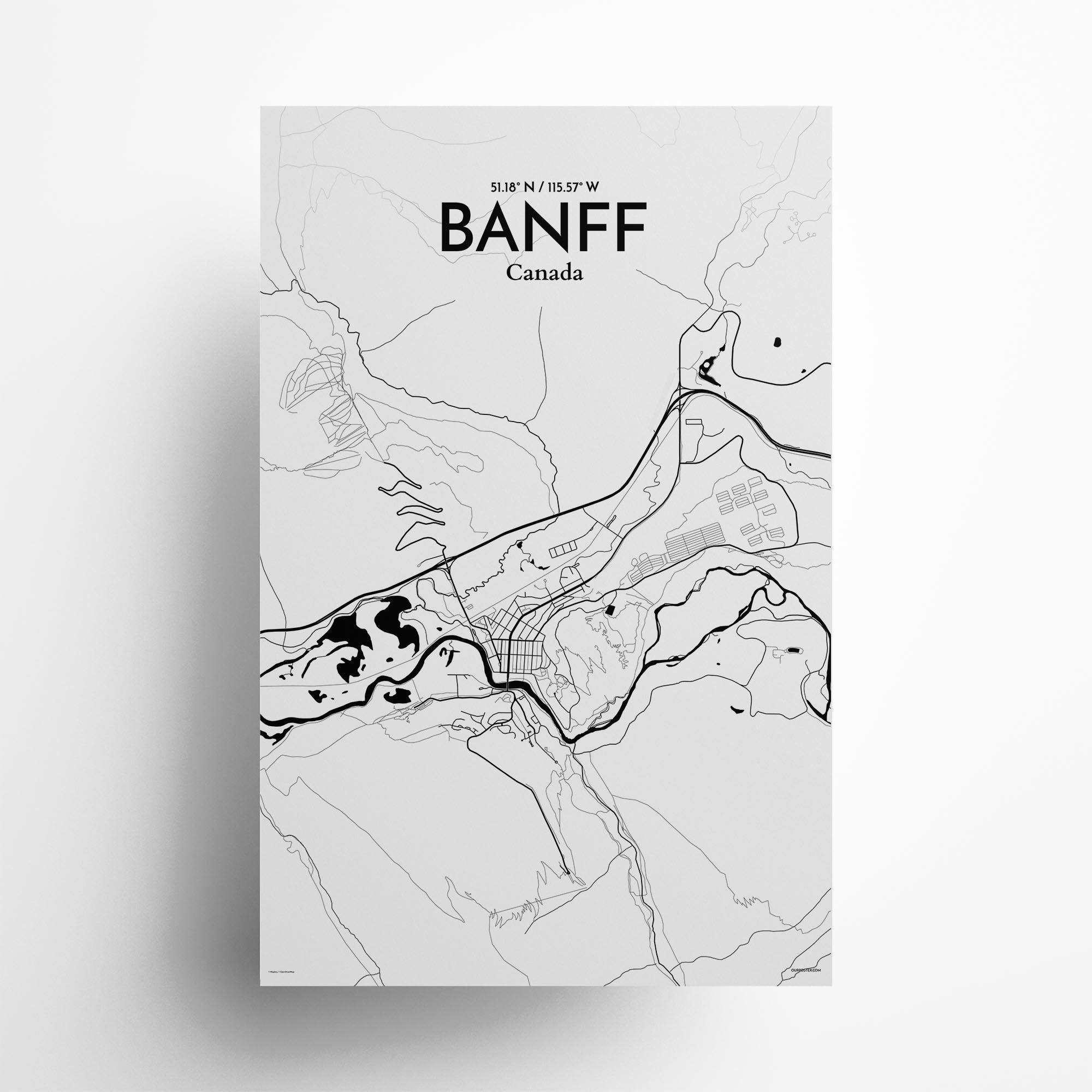 17 Stories Banff City Map Graphic Art - Wayfair Canada