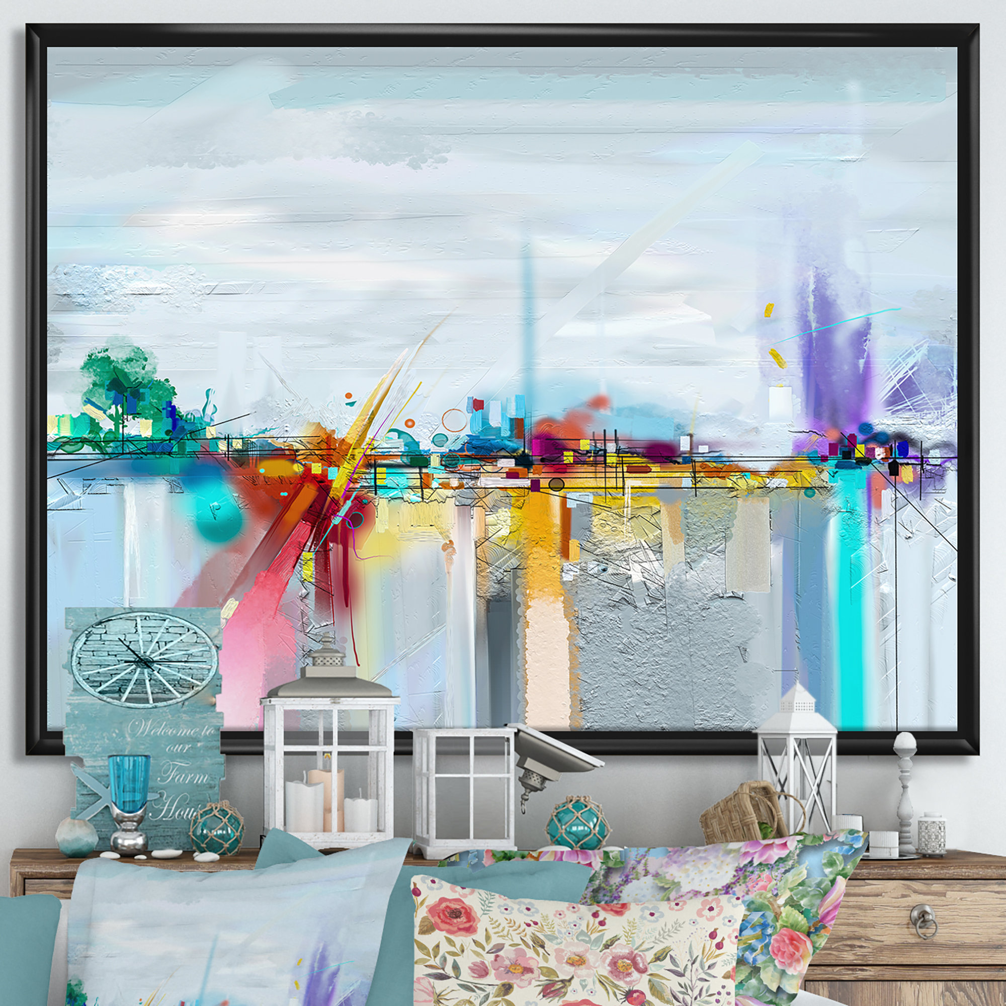 East Urban Home Abstract Colorful Seascape II - Graphic Art Print on ...