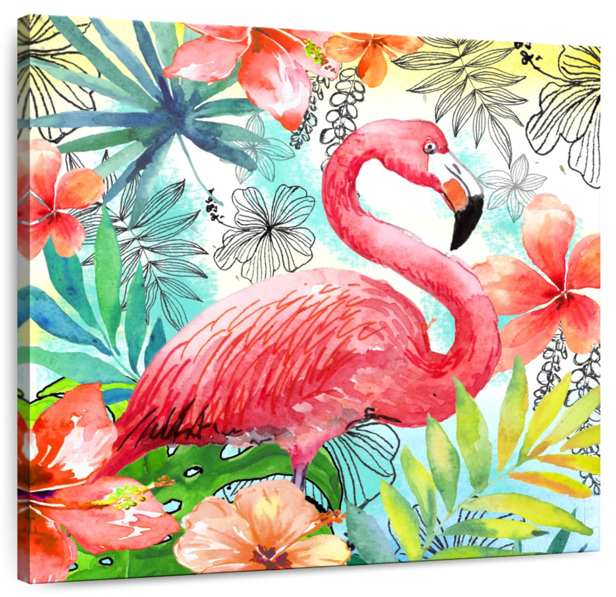 Elephant Stock Pink Flamingo Square | Wayfair