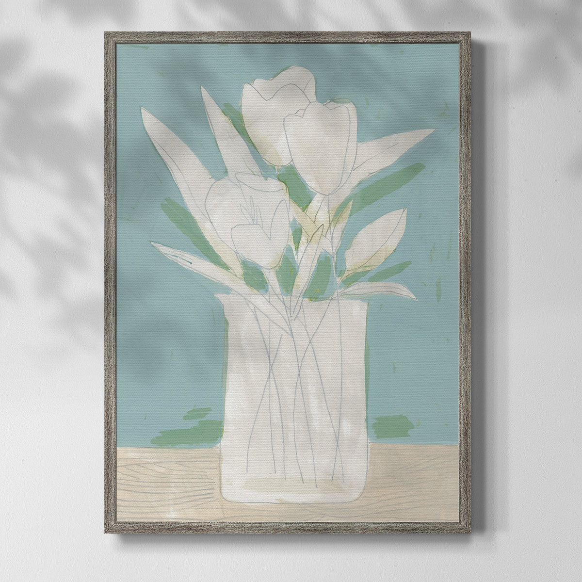 Lark Manor™ Muted Spring Arrangement II Framed Print - Solid Wood | Wayfair