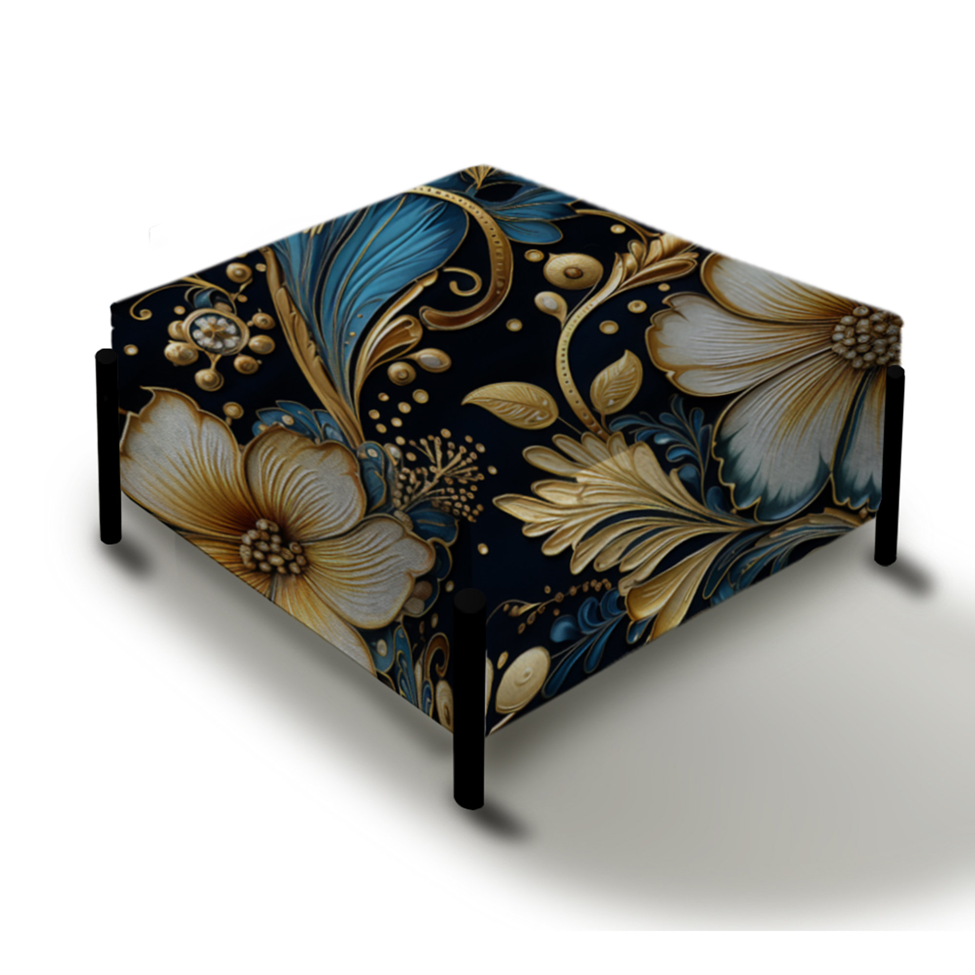 Design Art Gilded Splendor Paisley Pattern - Paisley Large Square ...