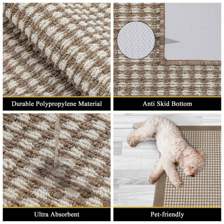 Gracie Oaks Zamiah Performance Brown Rug | Wayfair