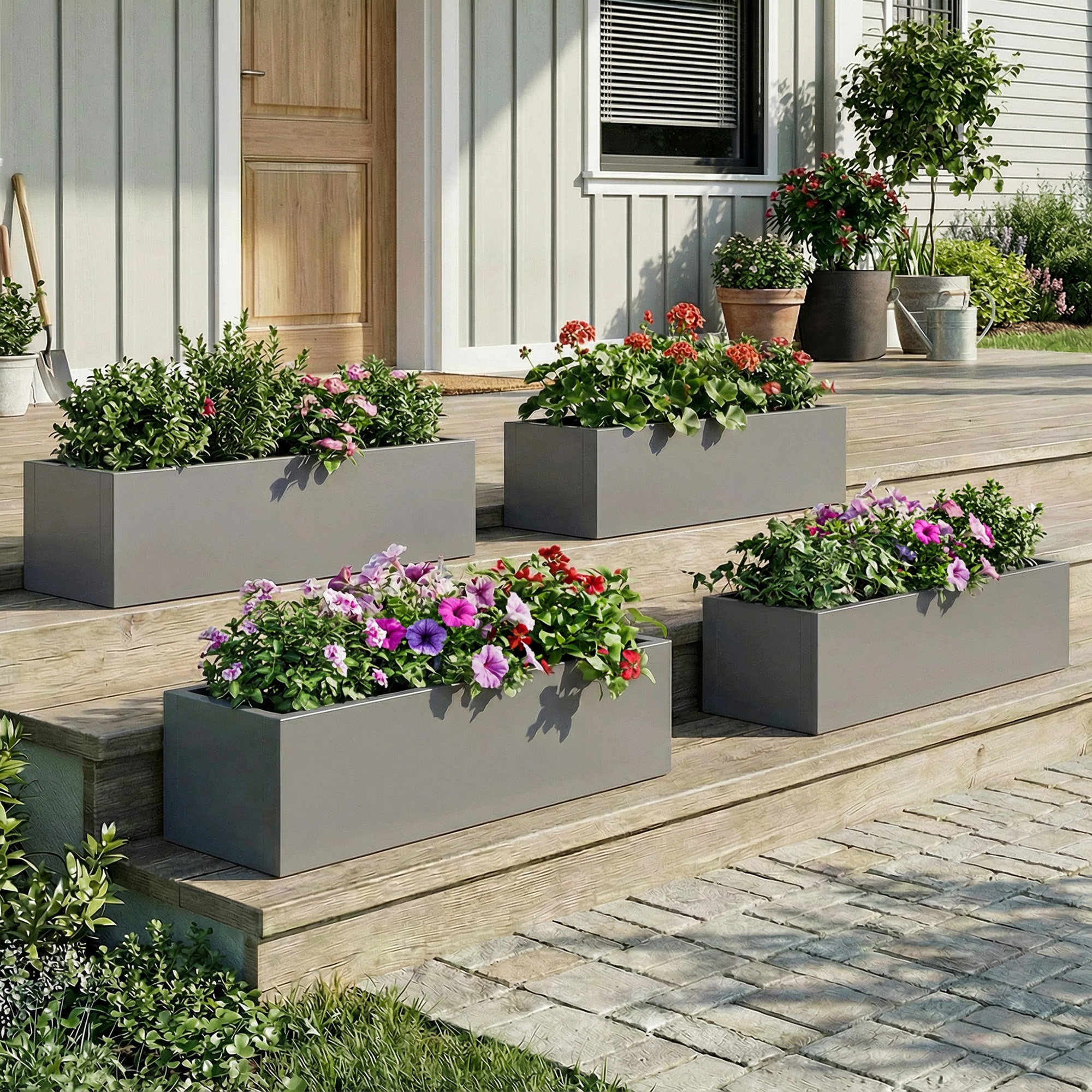 Wrought Studio™ Indoor/Outdoor Modern Rectangle Planter Box with ...