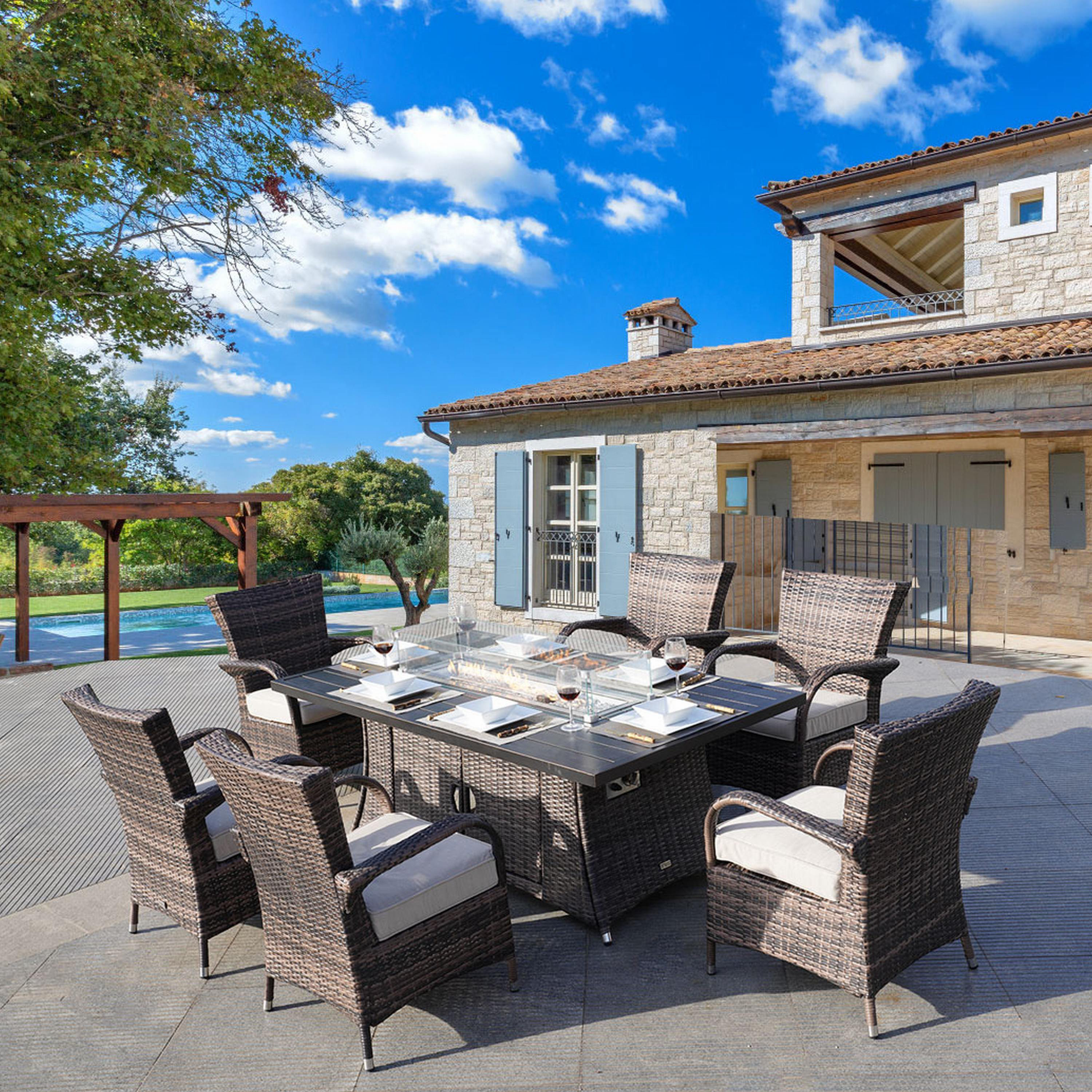 Red Barrel Studio Rectangular 6 - Person Dining Set with Cushions ...