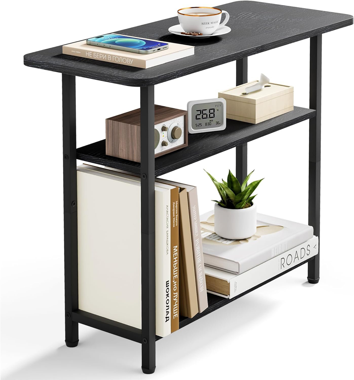 Latitude Run® 3-Tier End Table For Small Space With Wide Storage ...