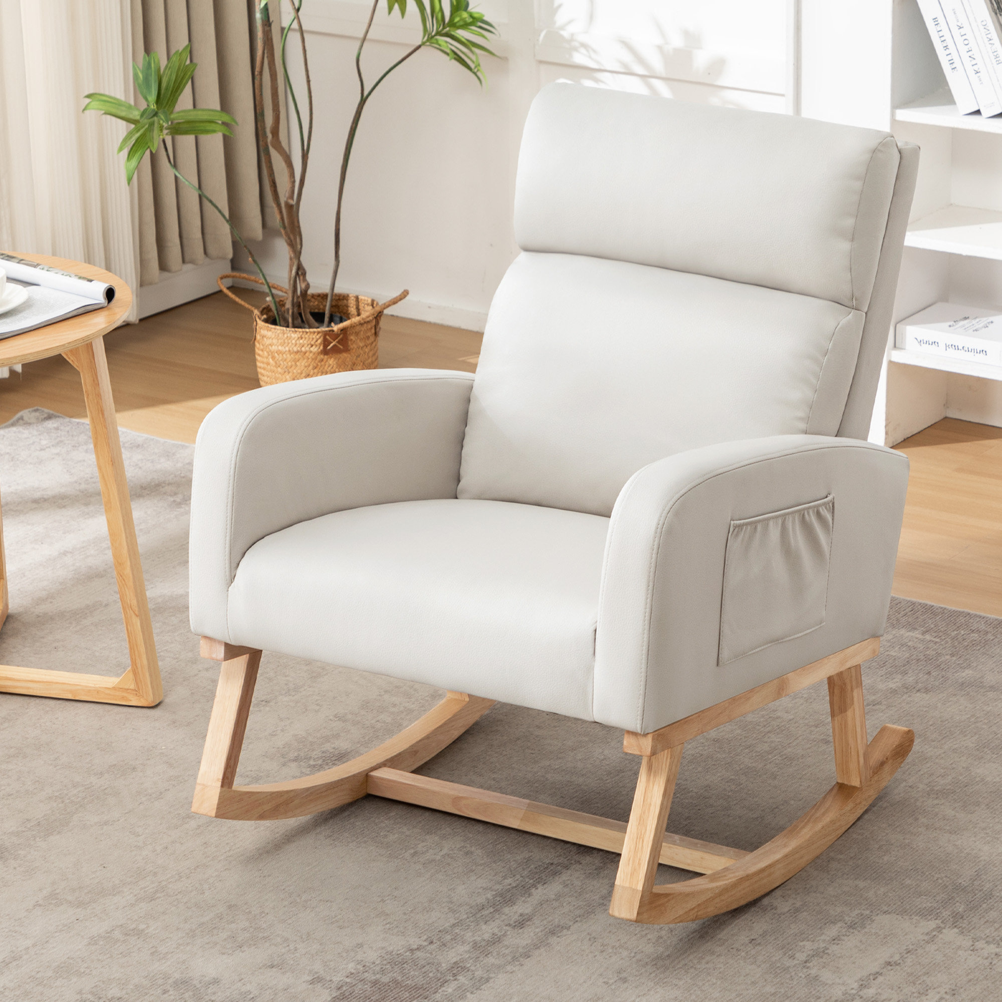 George Oliver Keland 28" Wide Rocking Chair for Nursery with Solid Wood ...