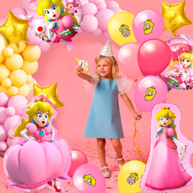 The Holiday Aisle® Princess Peach Balloon Party Decorations | Wayfair