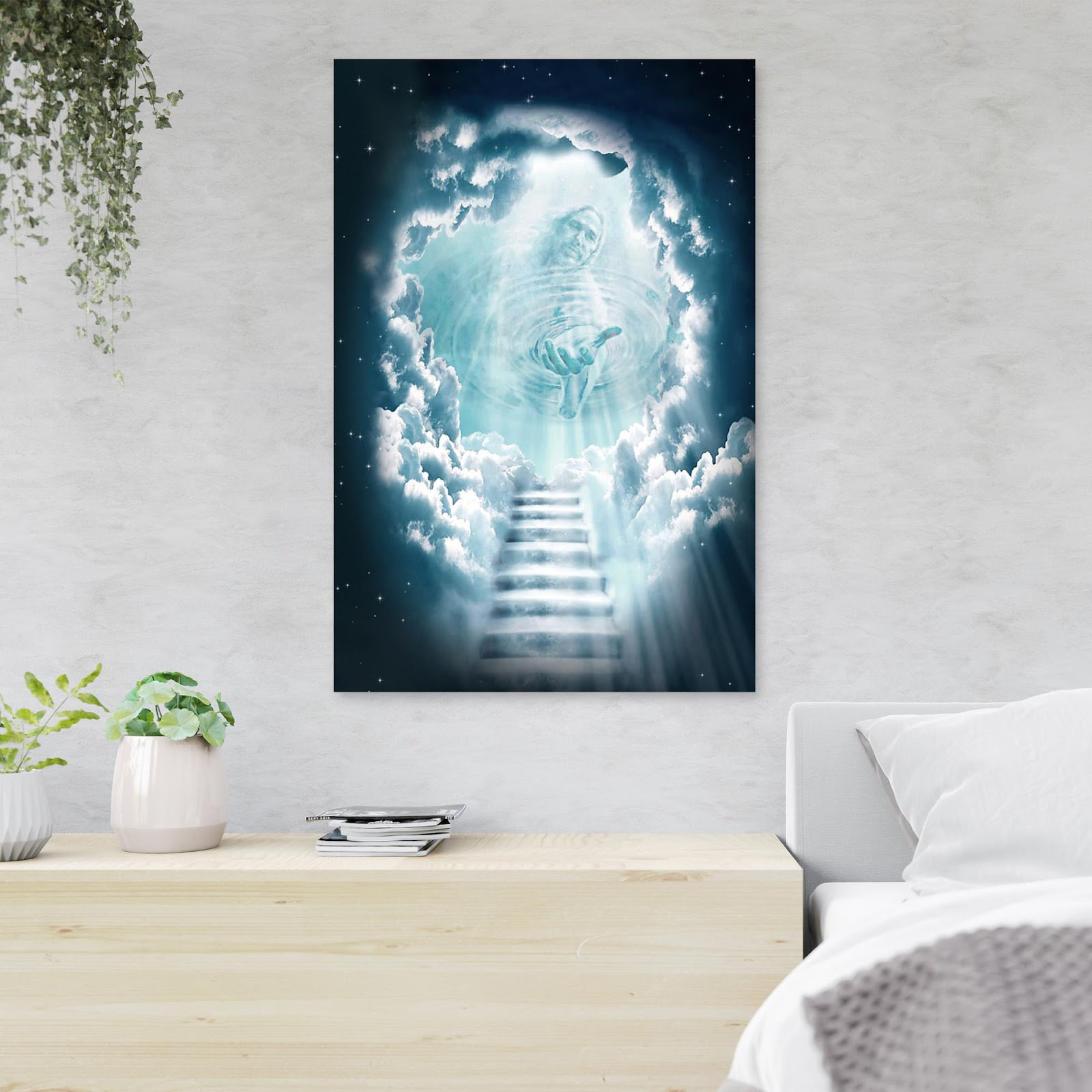 Bloomsbury Market Stairs To Heaven With God's Hand Art - 1 Piece ...