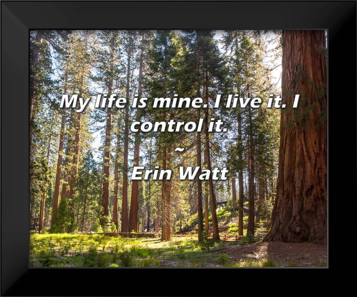 George Oliver Erin Watt Quote: My life is mine. I live it. I control it ...