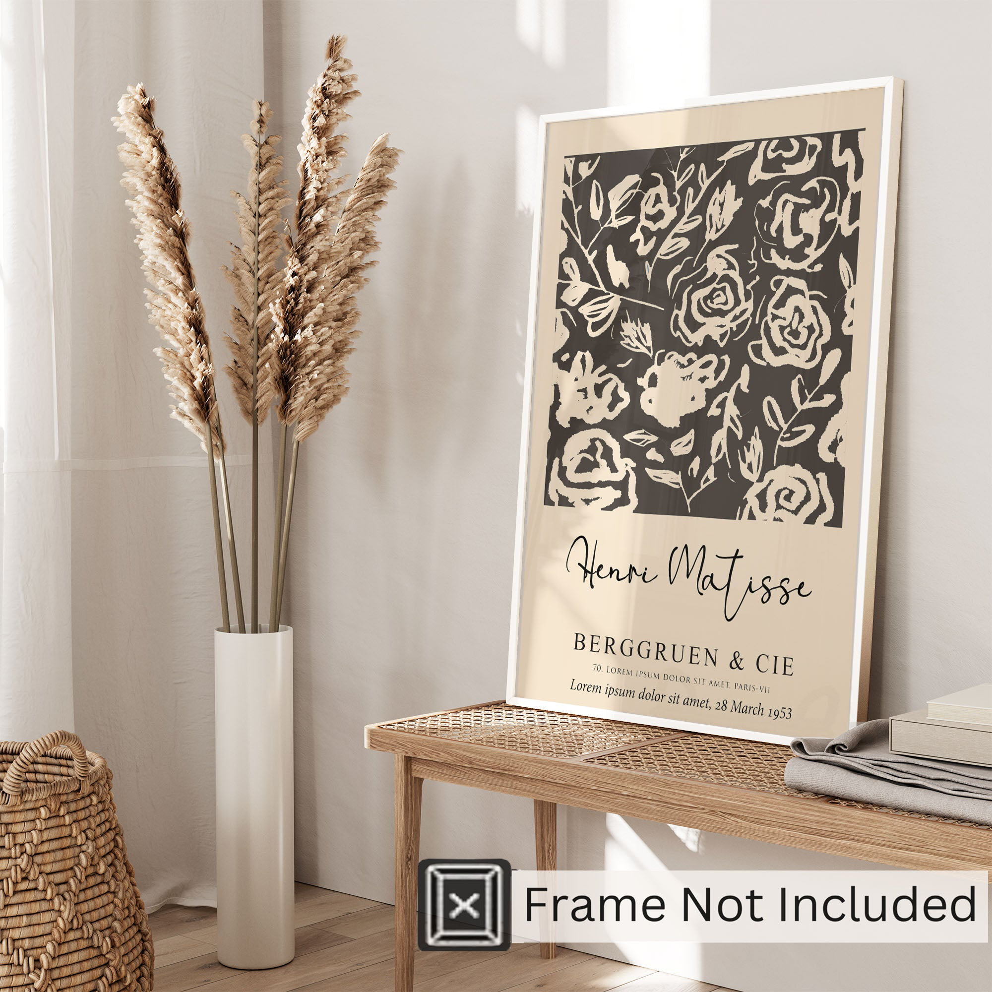 Vault W Artwork Floral Henri Matisse Rose Flowers Dark Gray Bohemian ...