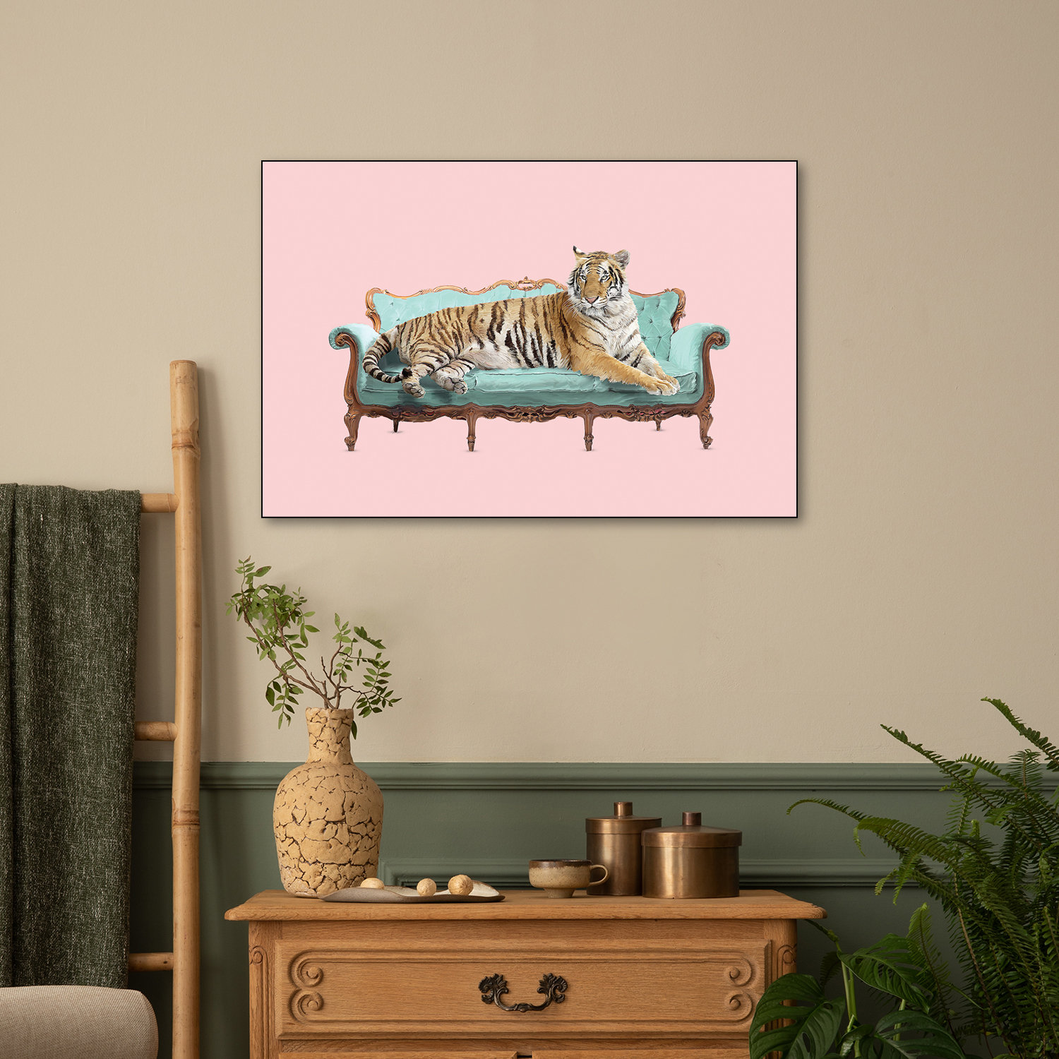 George Oliver Steelpix Metal Canvas - Lazy Tiger By Robert Farkas Wall ...