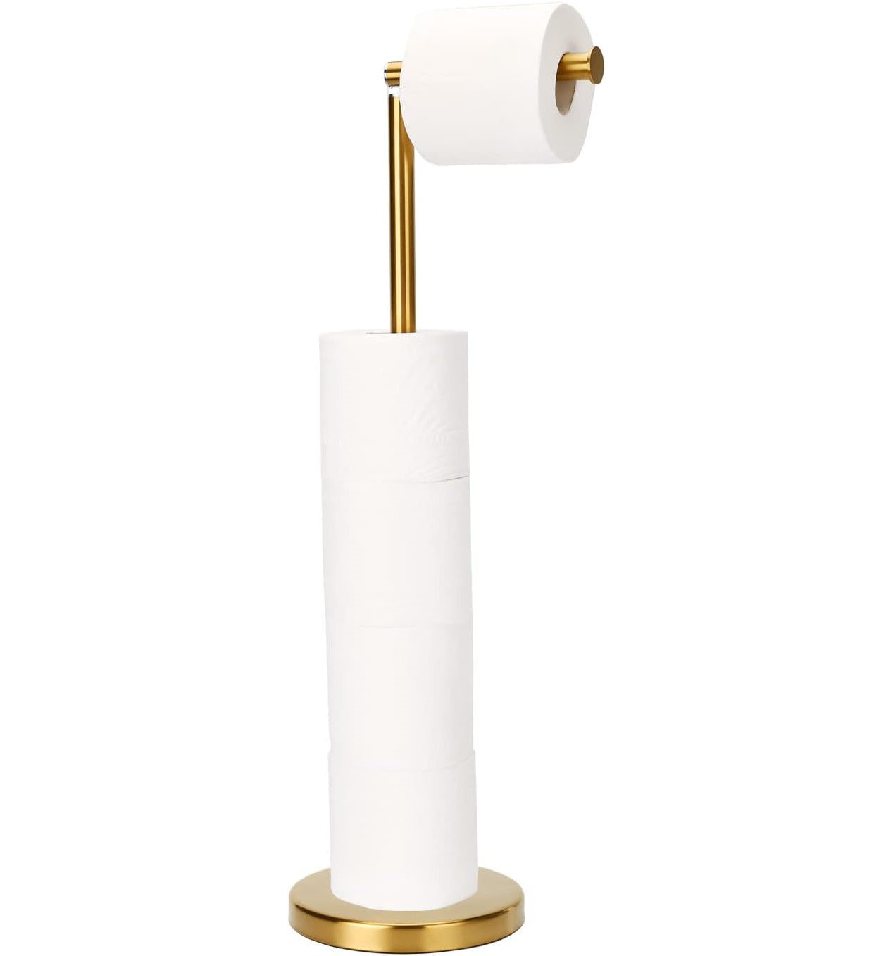 BONLOD Toilet Paper Holder Gold Freestanding Toilet Paper Holder Stand ...