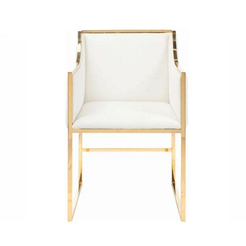 lobby&hotel Bella White/Gold Chair | Wayfair