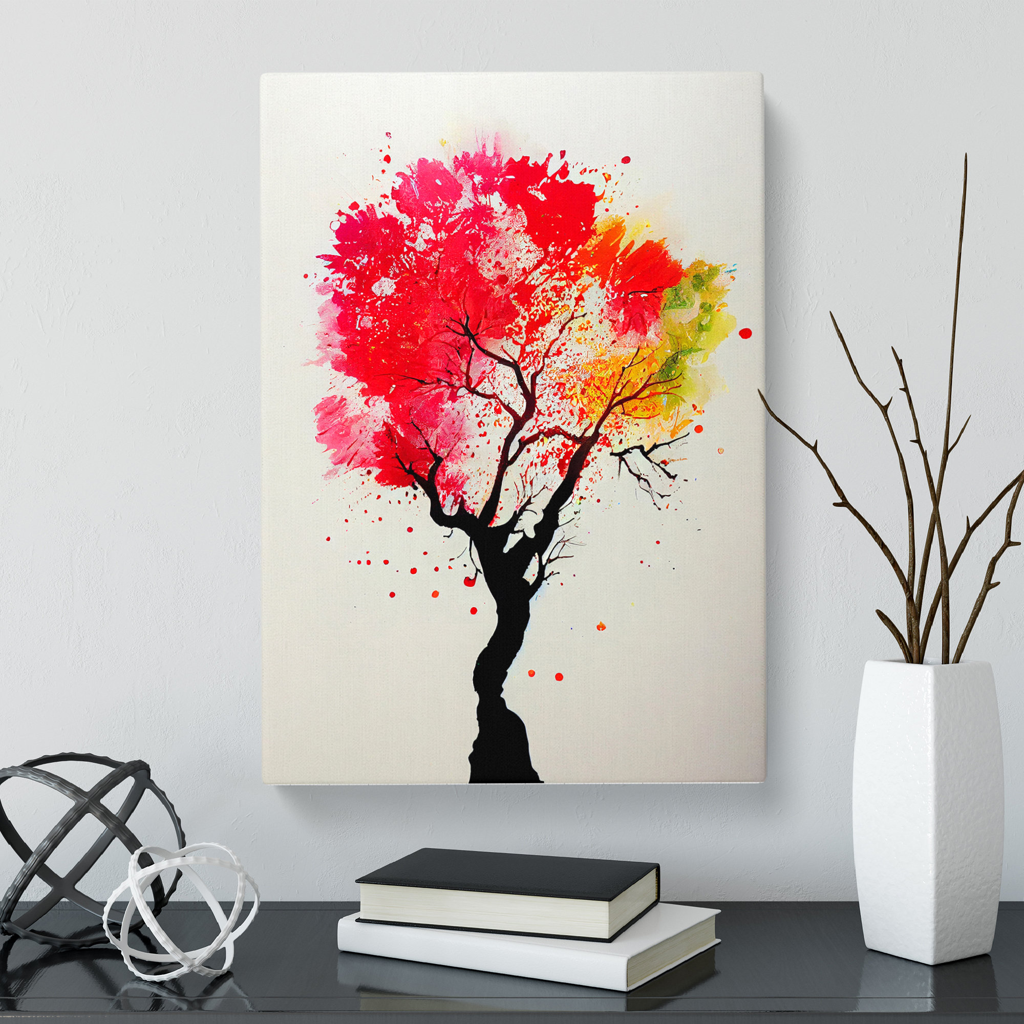 Marlow Home Co. Apple Tree Splatter Vol.2 - Wrapped Canvas Graphic Art ...