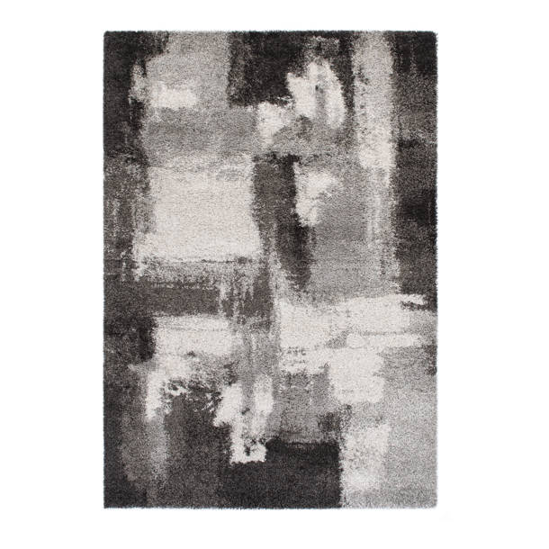 17 Stories Performance Ivory/Black Rug | Wayfair