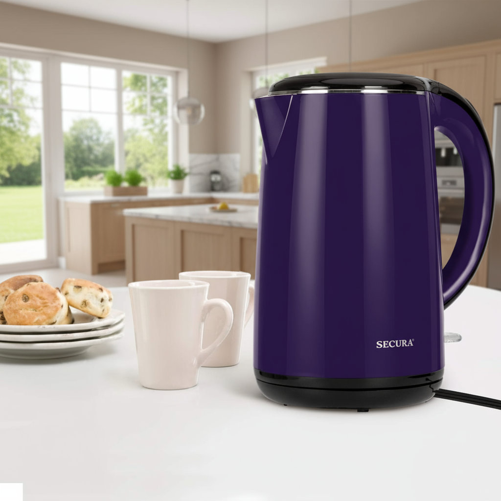 NAISIDIANZI Dark Purple Original Stainless Steel Double-Wall Electric ...