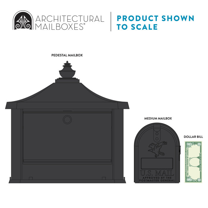 Architectural Mailboxes Pedestal Locking Post Mounted Mailbox & Reviews ...