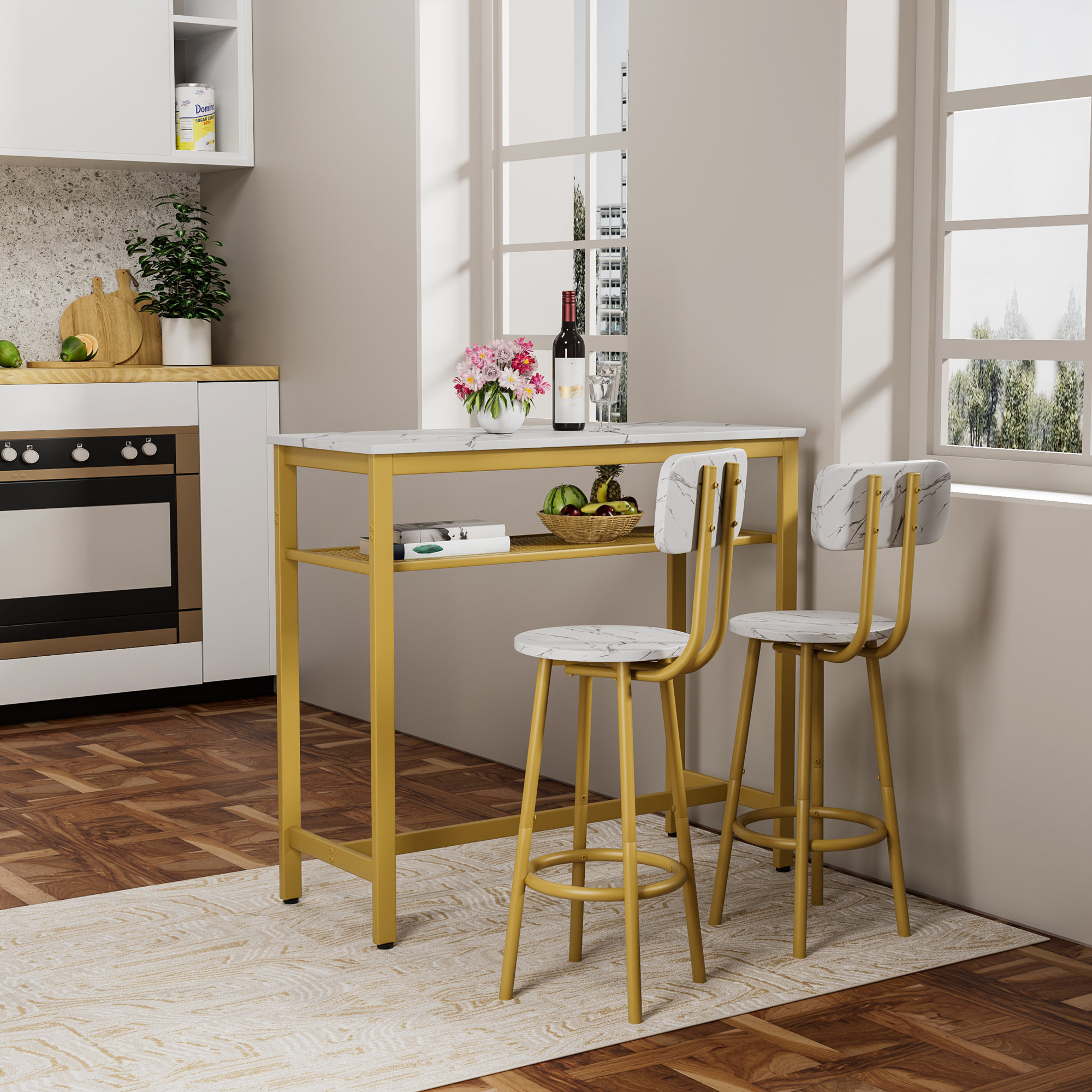 Mercer41 3 Piece Counter Height for Kitchen | Wayfair