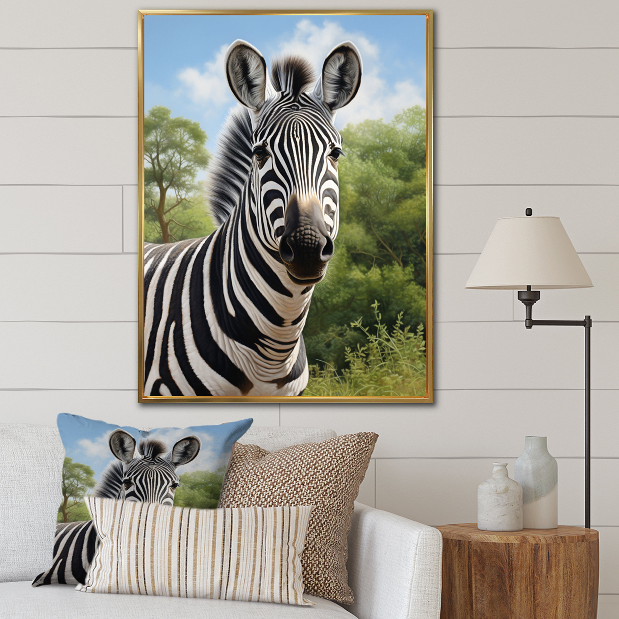 Ebern Designs Zebra Realistic Zebra Portrait - Wayfair Canada