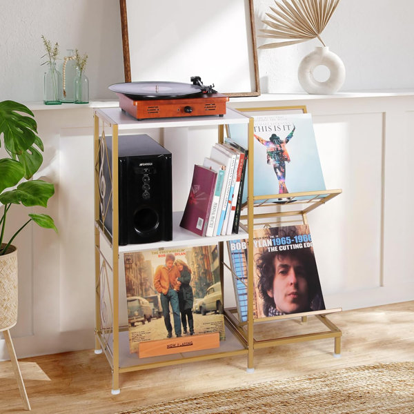 George Oliver Record Player Stand, Record Player Table With Vinyl ...