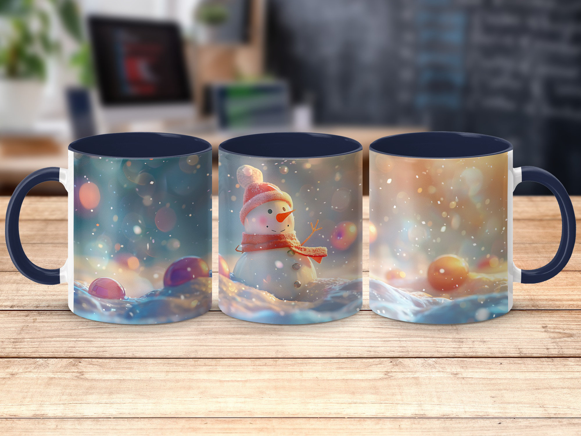 East Urban Home Set of 2 Colourful 3D Design 11oz Accent Mugs – White ...