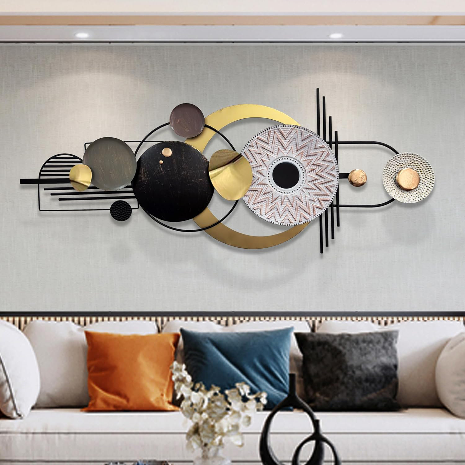 AirPartyPros Modern Creative Metal Geometric Circular Decor Wall Art ...
