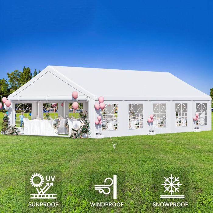 YITAHOME Outdoor White Party Tent with Windows & Reviews | Wayfair