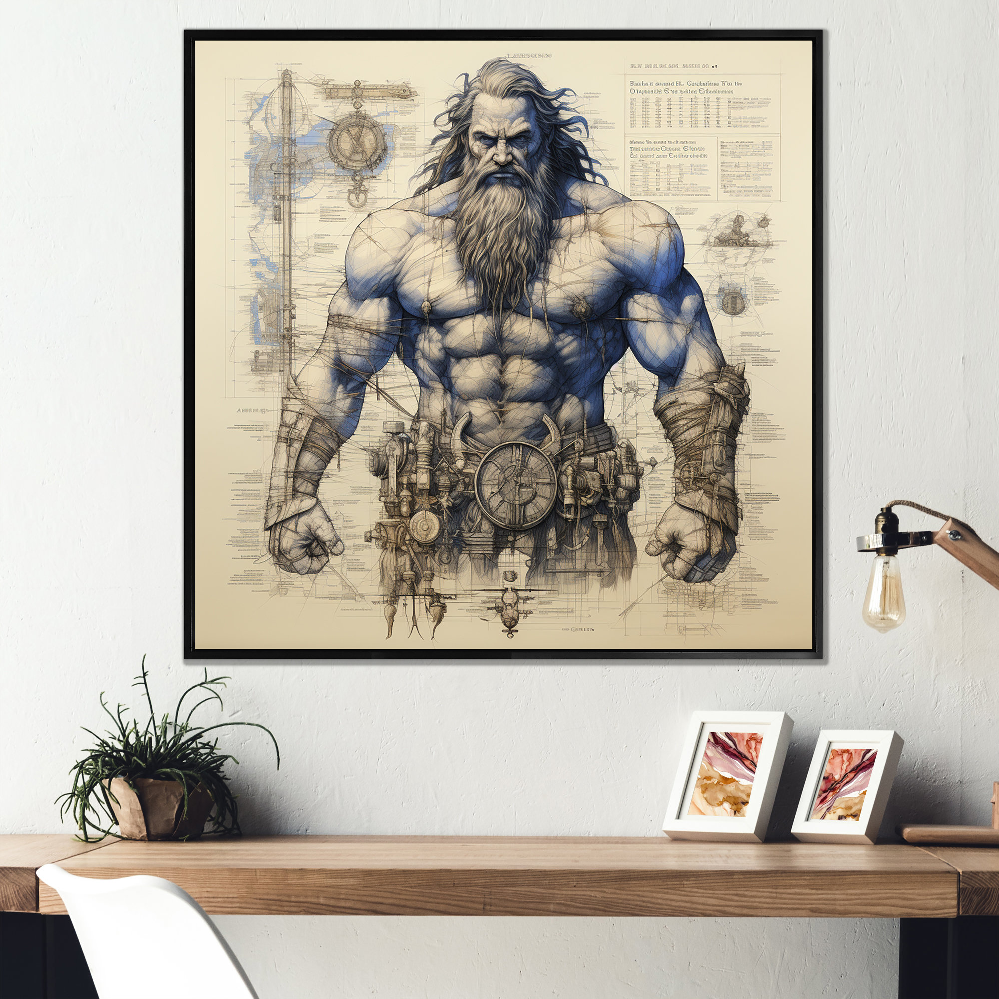 Winston Porter Blue Giant Titan Blueprints II - Giants Wall Art | Wayfair