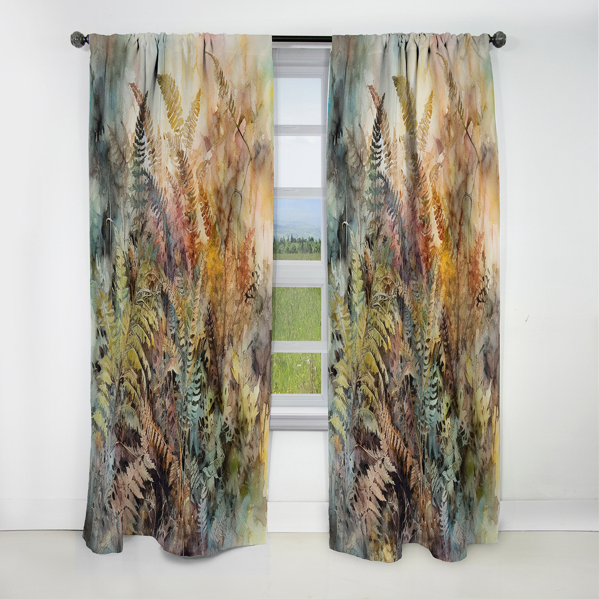 Hokku Designs Green Grace Of Ferns II - Ferns Curtain - Blackout Floral ...