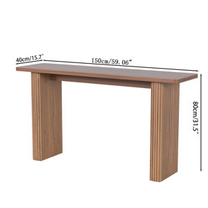 Latitude Run® Rectangular Console Table, Long Fluted Entryway Couch ...