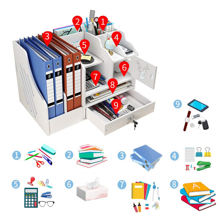 Ebern Designs Lenise Multipurpose Desk Organiser | Wayfair.co.uk