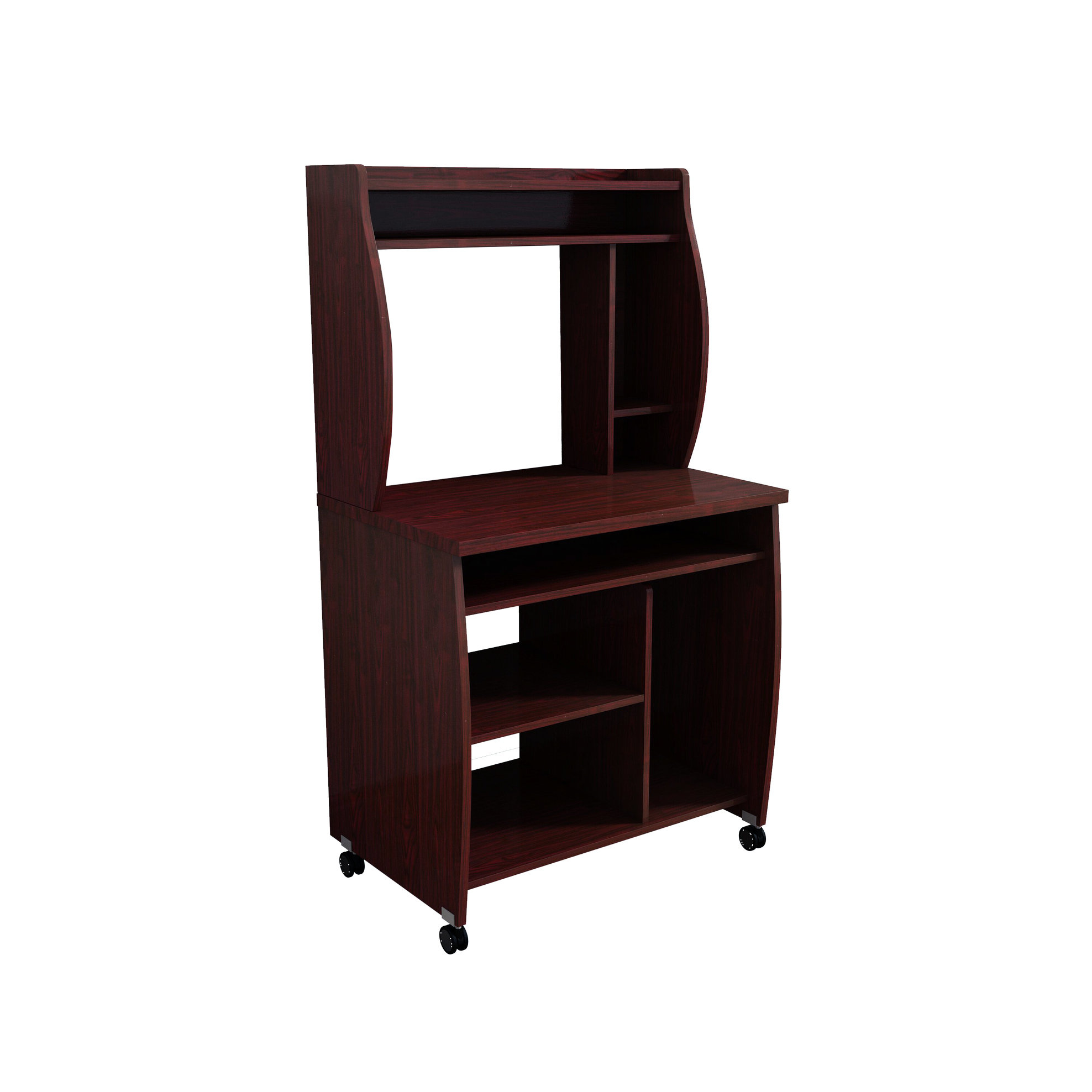 Latitude Run® Utility Cart With Shelves And Spice Rack , Locking ...