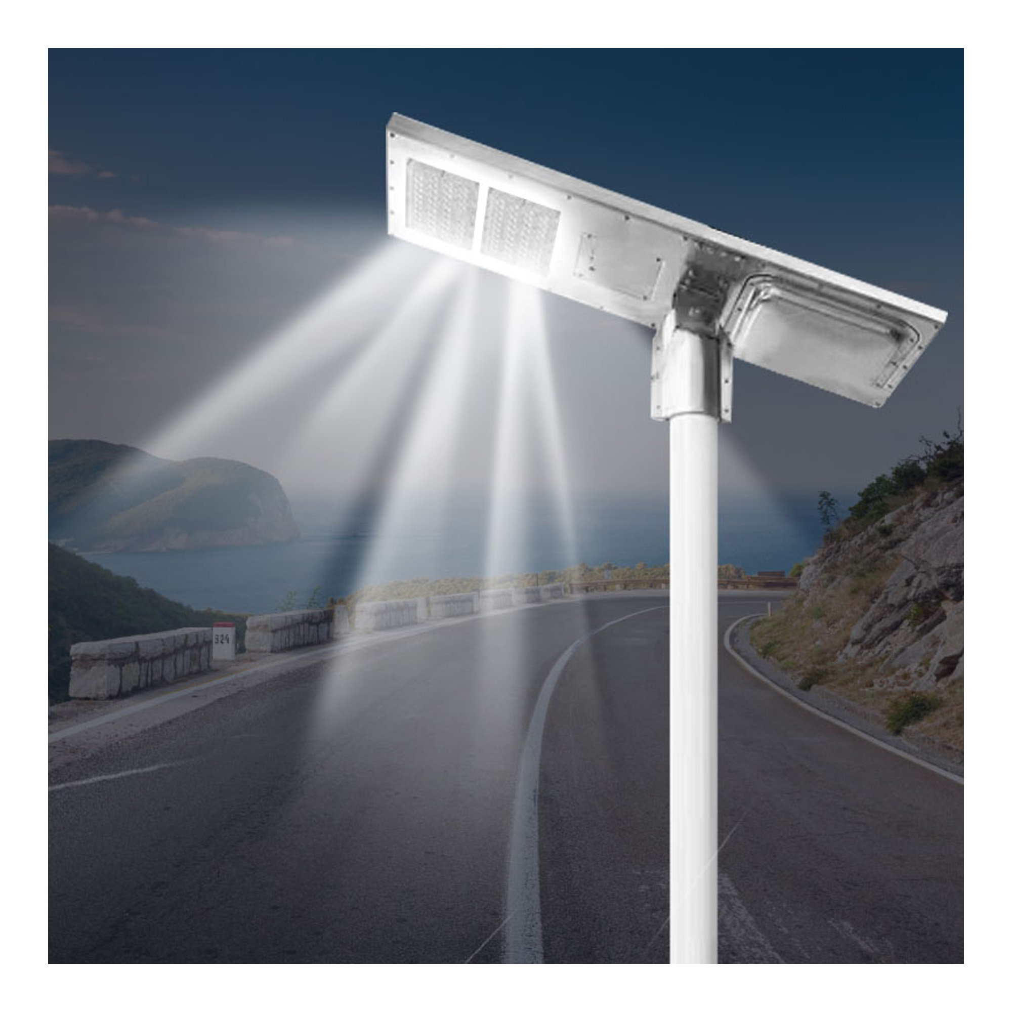 Taroo Clocks 60W High-endurance smart solar street lights Aluminum ...