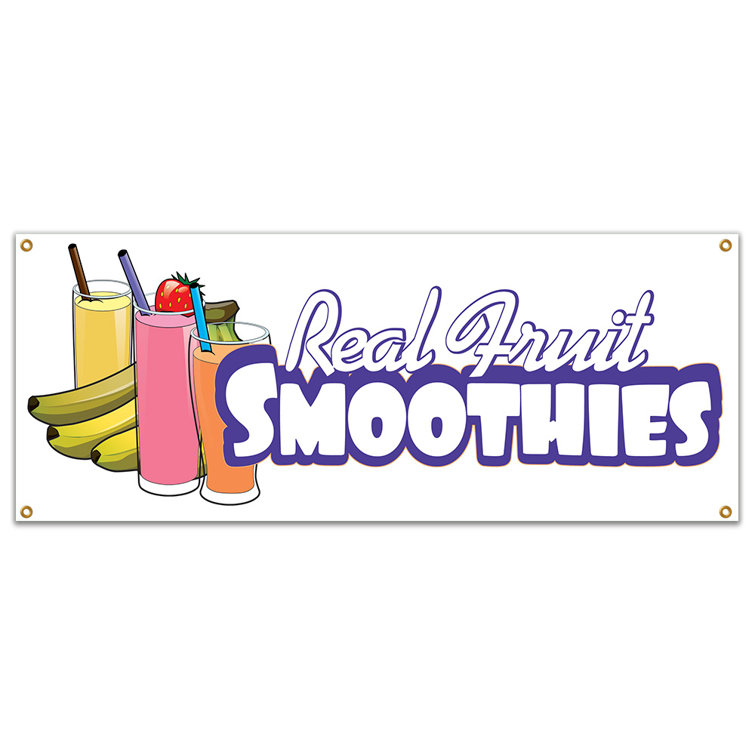 SignMission Heavy Duty Vinyl Real Fruit Smoothies Banner | Wayfair