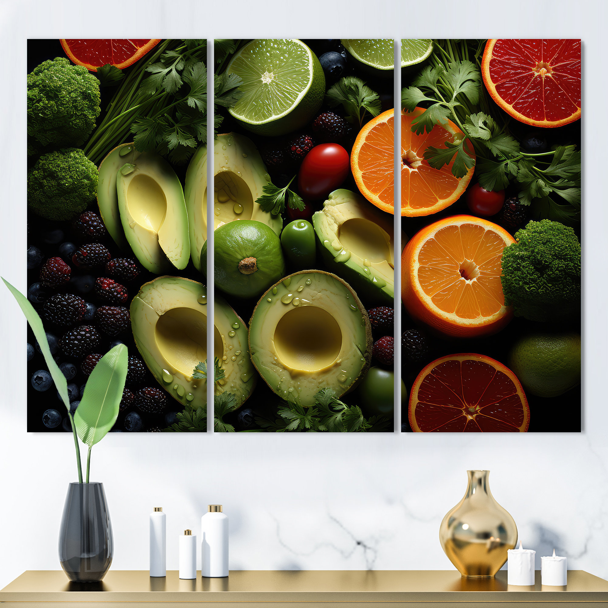 Latitude Run® Vegatable Healthy Macro Food II - Vegetables Metal Wall ...