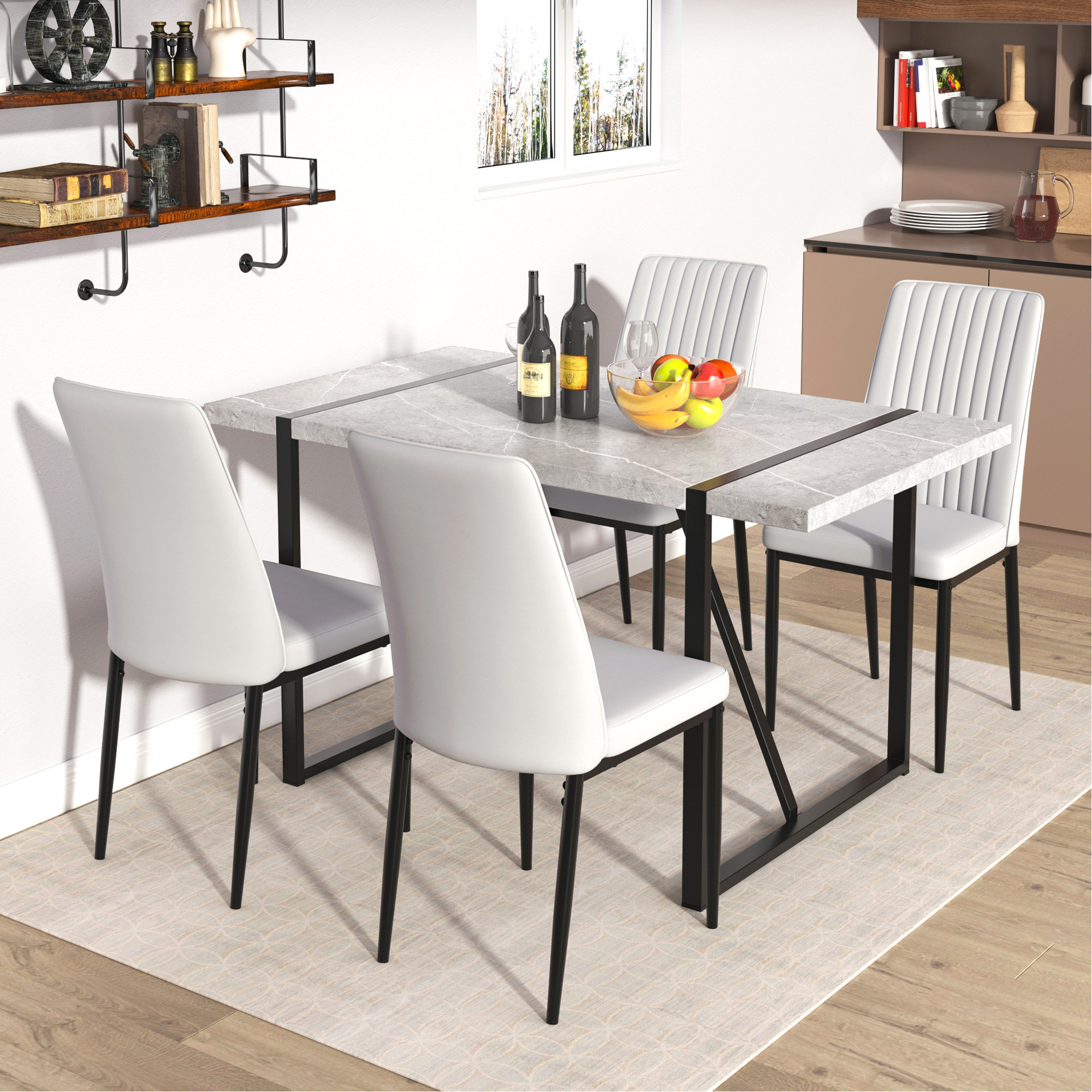 Latitude Run® Modern 5-Piece Dining Set For Versatile Spaces, Enhancing ...