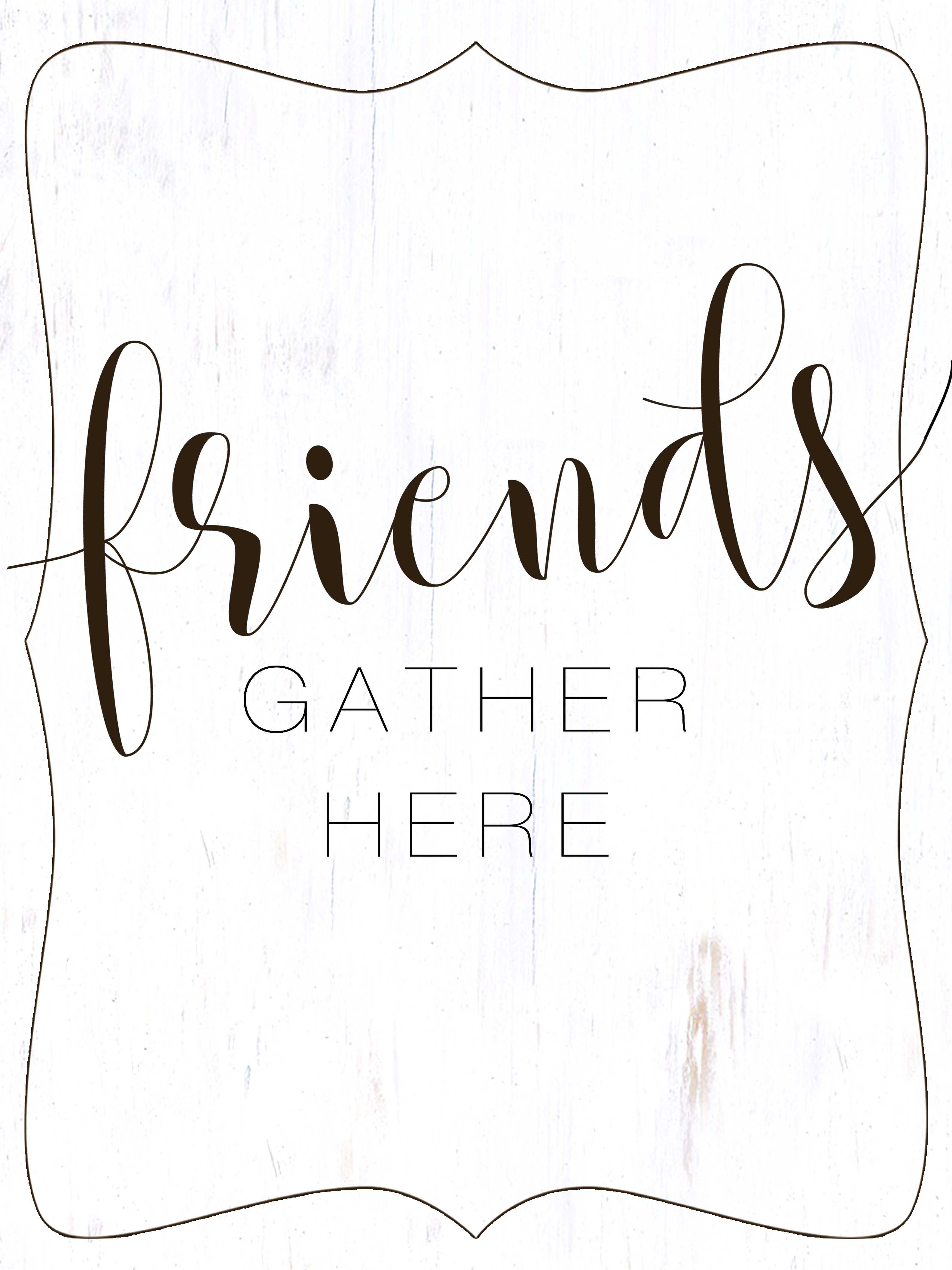 Trinx Friends Gather Here - Wrapped Canvas Textual Art | Wayfair