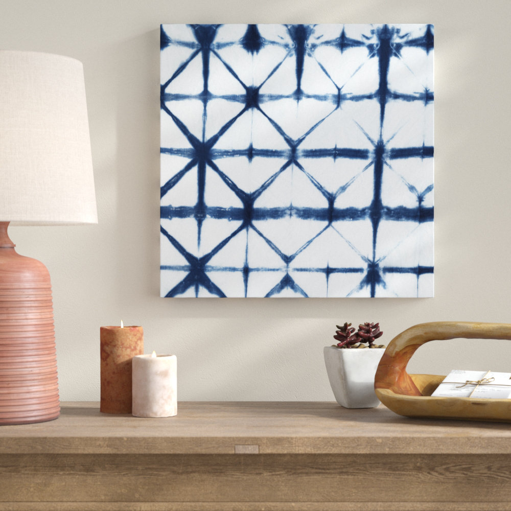 Mistana™ 'Indigo Tiles VIII' Painting on Canvas | Wayfair