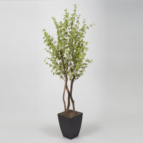 D & W Silks Faux Star Leaf Tree Tree in Metal Planter | Perigold