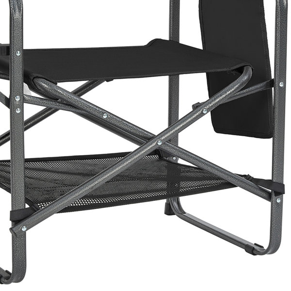 KingCamp Outdoor Folding Director Chair w/ Side Table Bottom Mesh ...